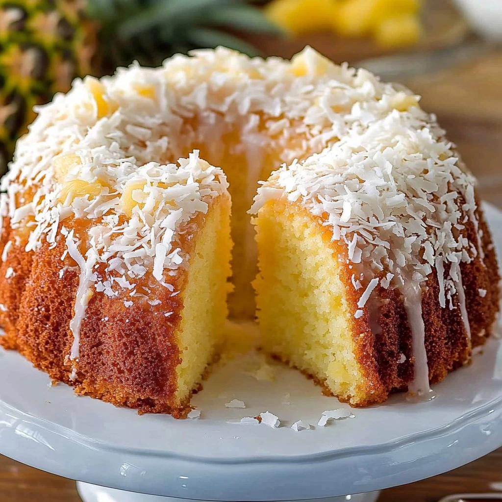 Piña Colada Pound Cake – Tropical Coconut & Pineapple Dessert